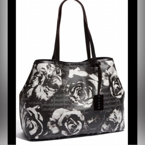 L.A.M.B. | Bags | Lamb Gwen Stefani Calligraphy Roses Tote Bag | Poshmark